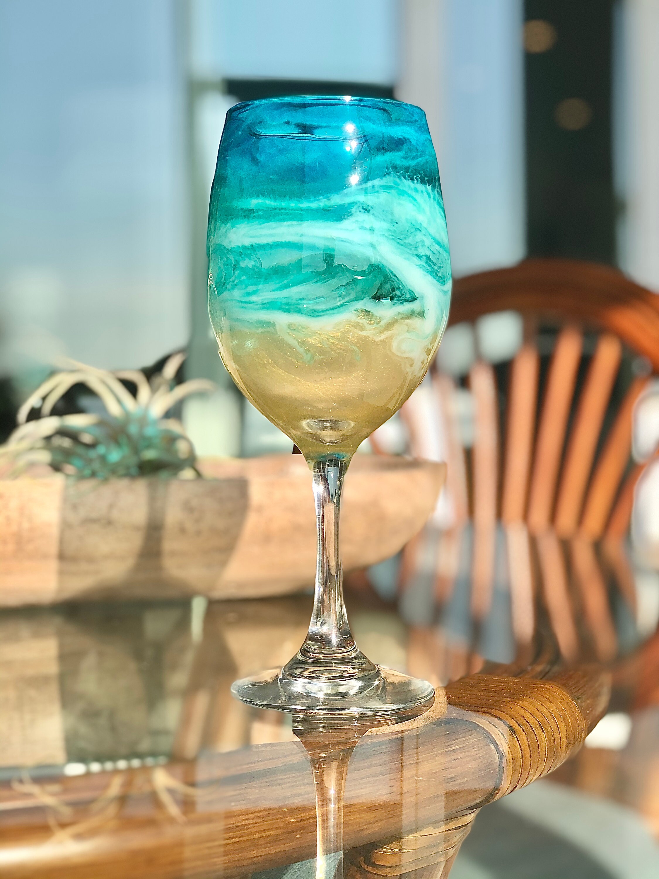 Beach Glassware Beach Wine Glasses Beach Drinkware Beach Etsy