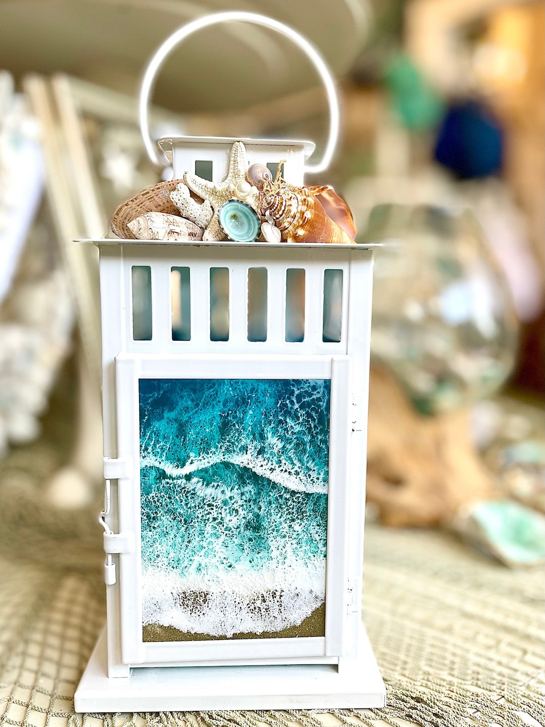 Metal Lantern, Coastal Lantern, Beach Wedding Centerpieces, Beach Decor ...