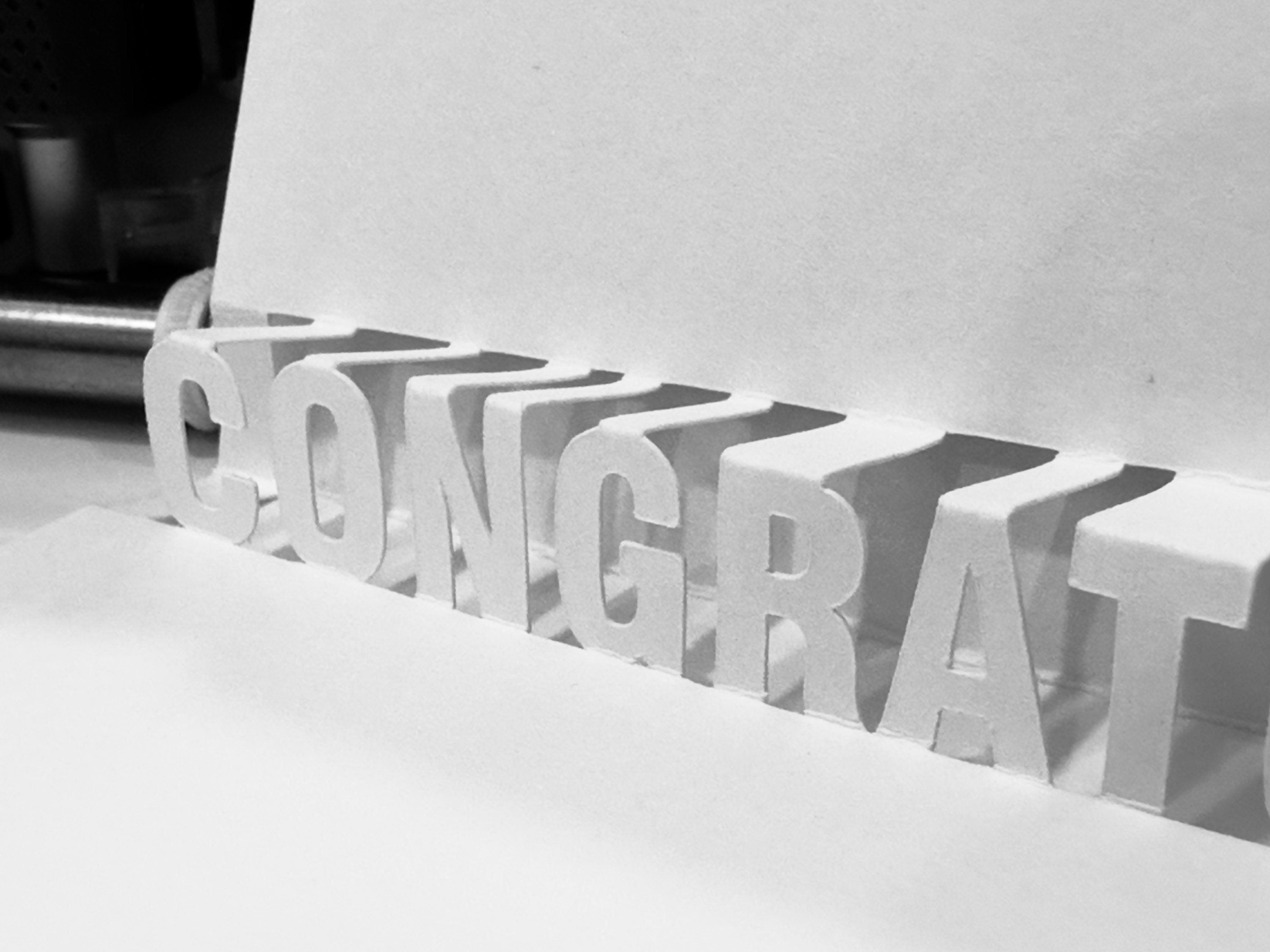 Congratulations SVG Minimalist Pop up Card With Natural Back - Etsy