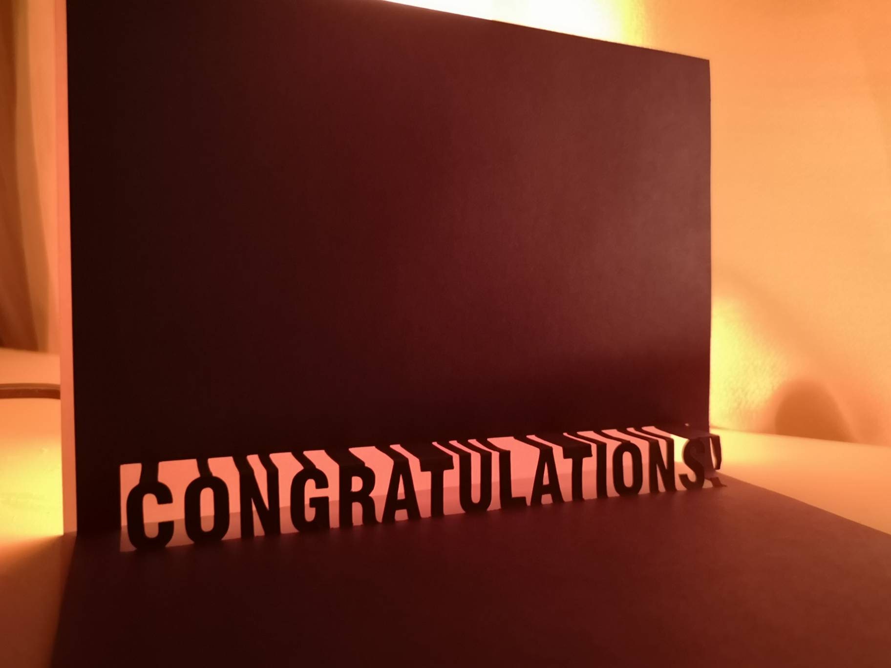 Congratulations SVG Minimalist Pop up Card With Natural Back - Etsy