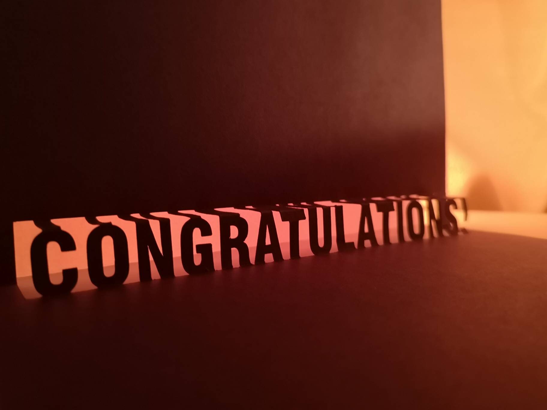 Congratulations SVG Minimalist Pop up Card With Natural Back - Etsy