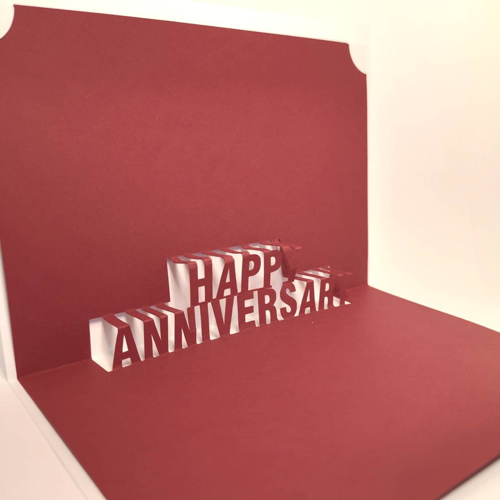 Happy Anniversary SVG Minimalist Pop up Card With Natural Back Lighting ...