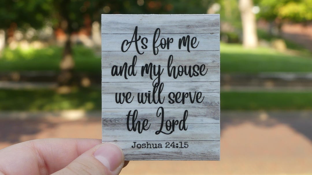 Joshua 24:15 Catholic Vinyl Sticker - Bible Verse Decal for Men’s Water ...