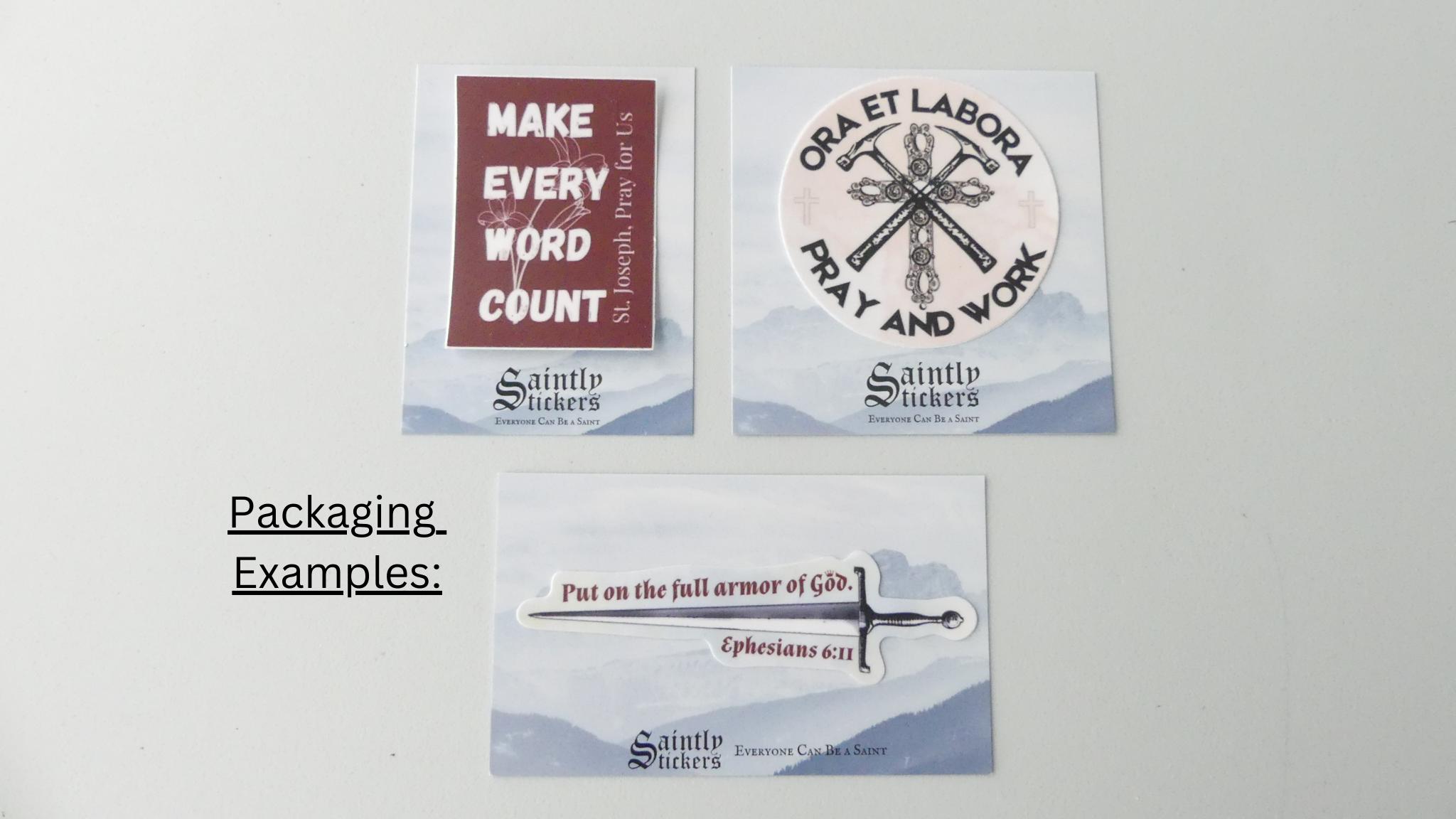 Masculine Catholic Sticker Set – 5-pack Vinyl Saint Quote Decals for ...
