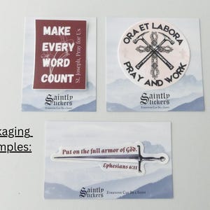 Masculine Catholic Sticker Set - Inspirational Vinyl Saint Catholic ...