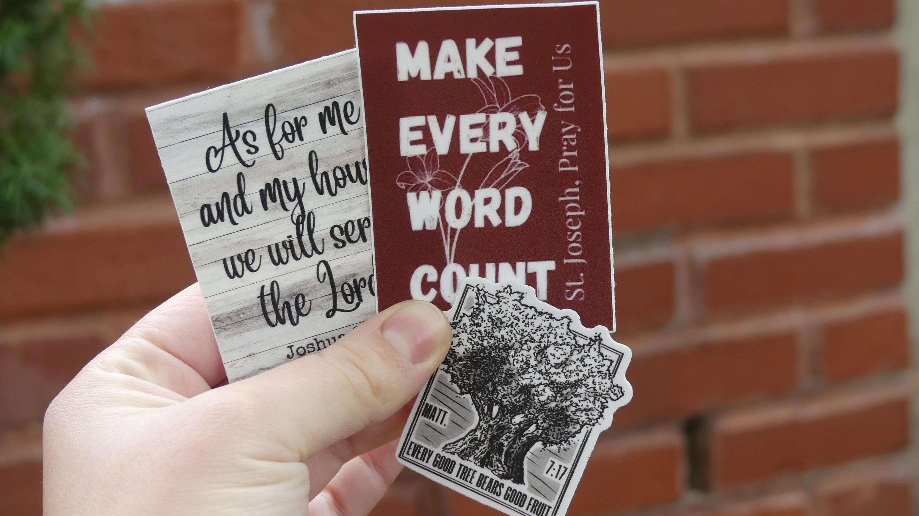 Masculine Catholic Sticker Set - Inspirational Vinyl Saint Catholic ...