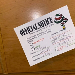 Christmas Elf Behavior Reminder Notes - Etsy