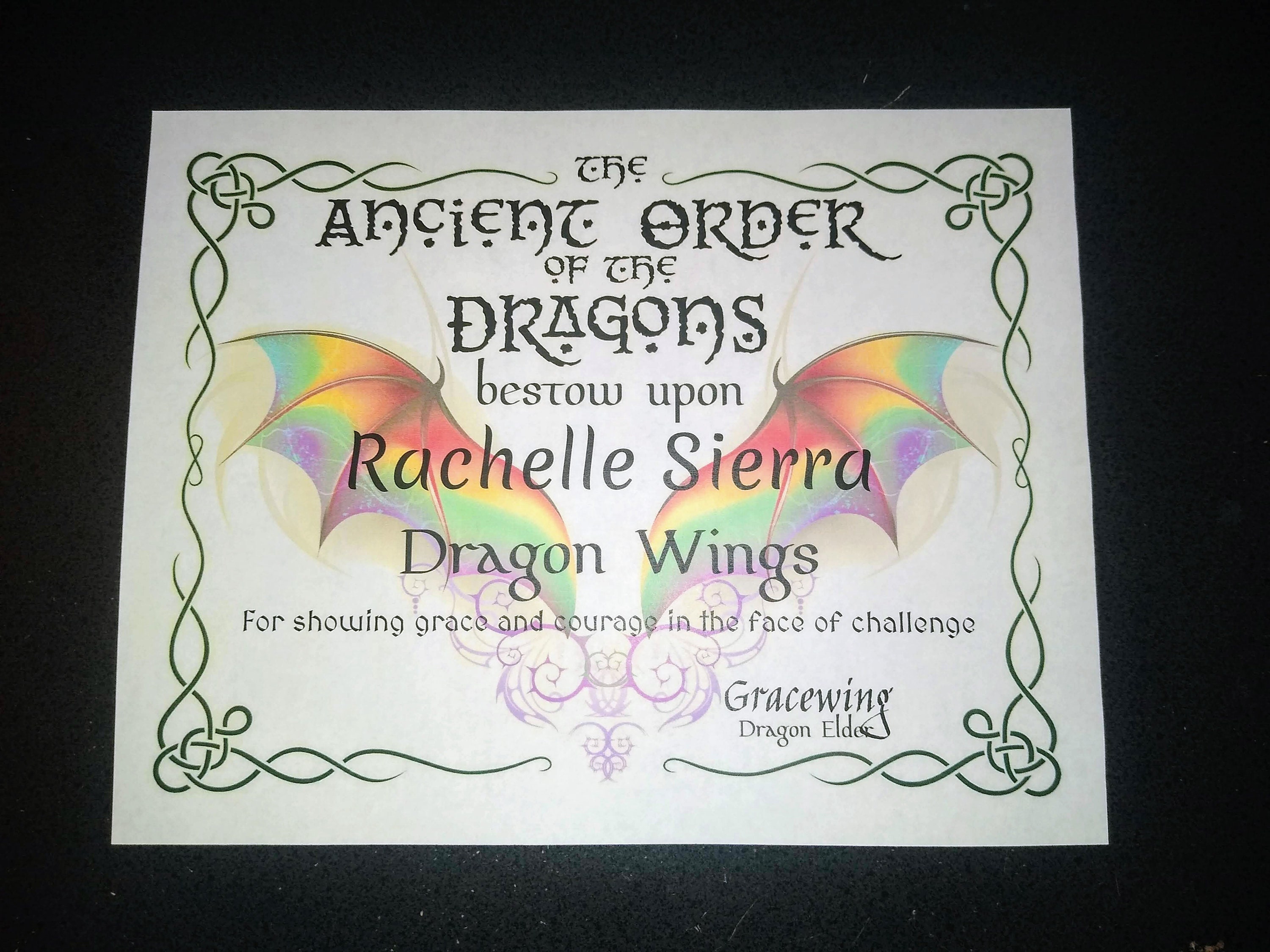 Rainbow Dragon Wing Certificate INSTANT DIGITAL DOWNLOAD - Etsy