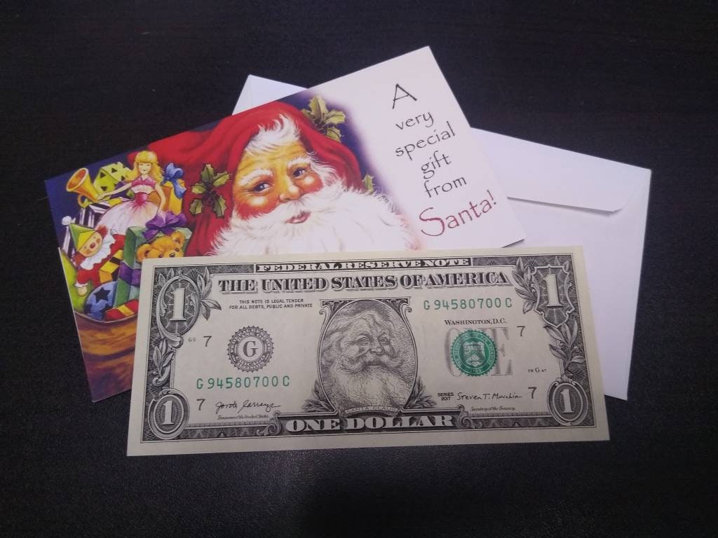 Santa Dollar Real Currency Gift | Etsy