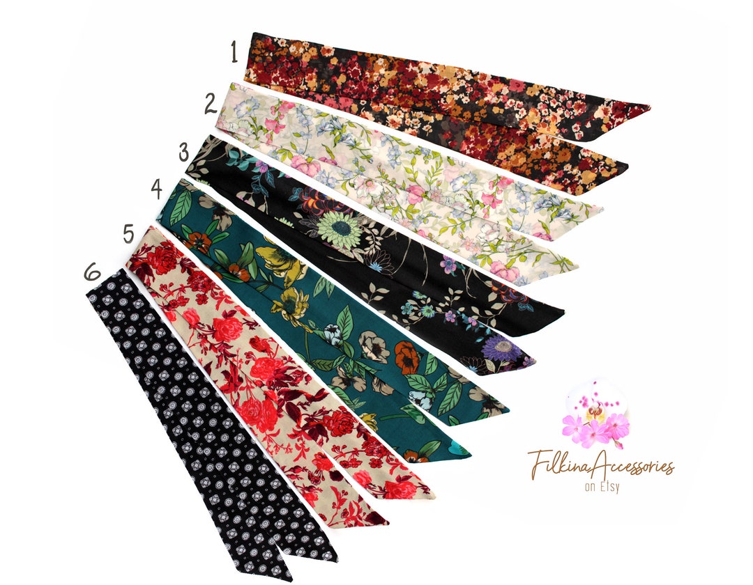 Short Hair Skinny Scarves, Headbands, Ponytail Ribbons, Narrow Braid ...