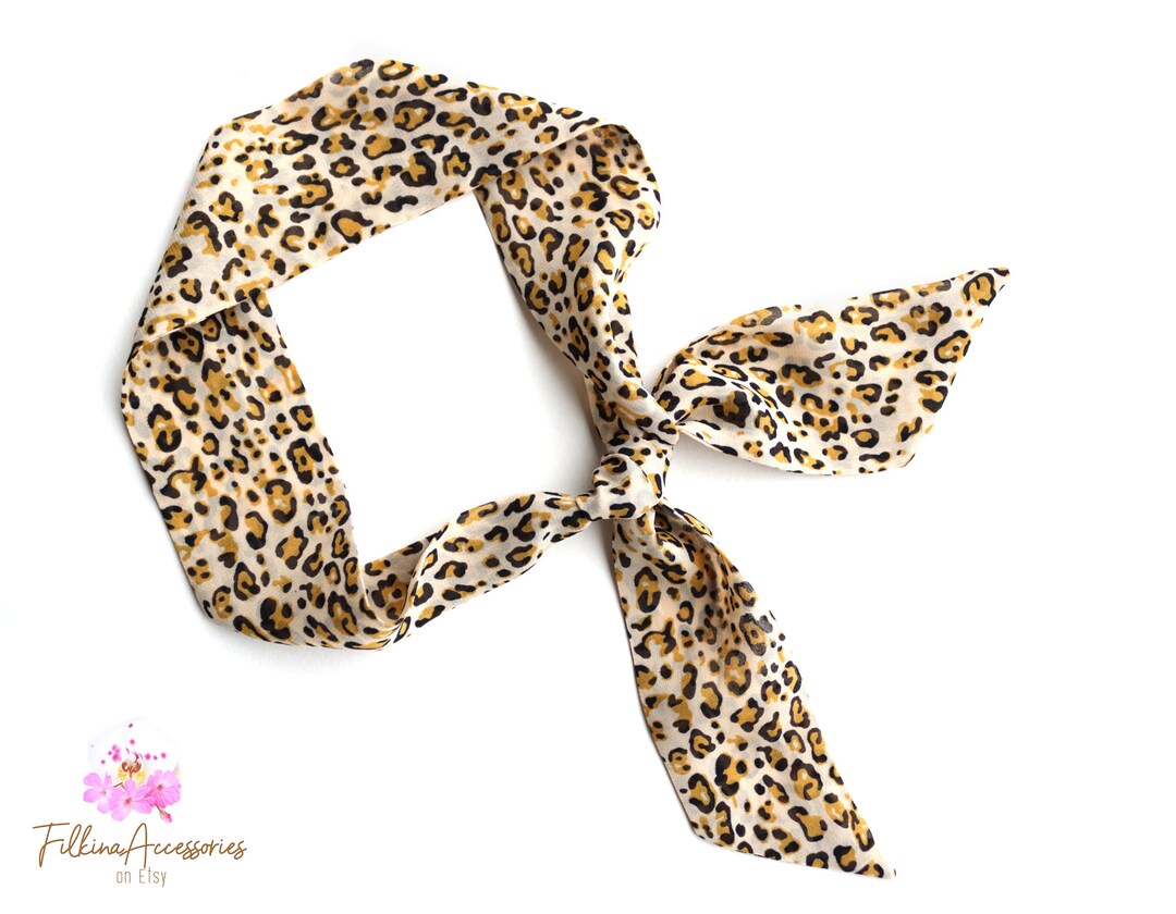 Animal Purse Tie Scarf Viscose Print Head Scarf. Leopard - Etsy