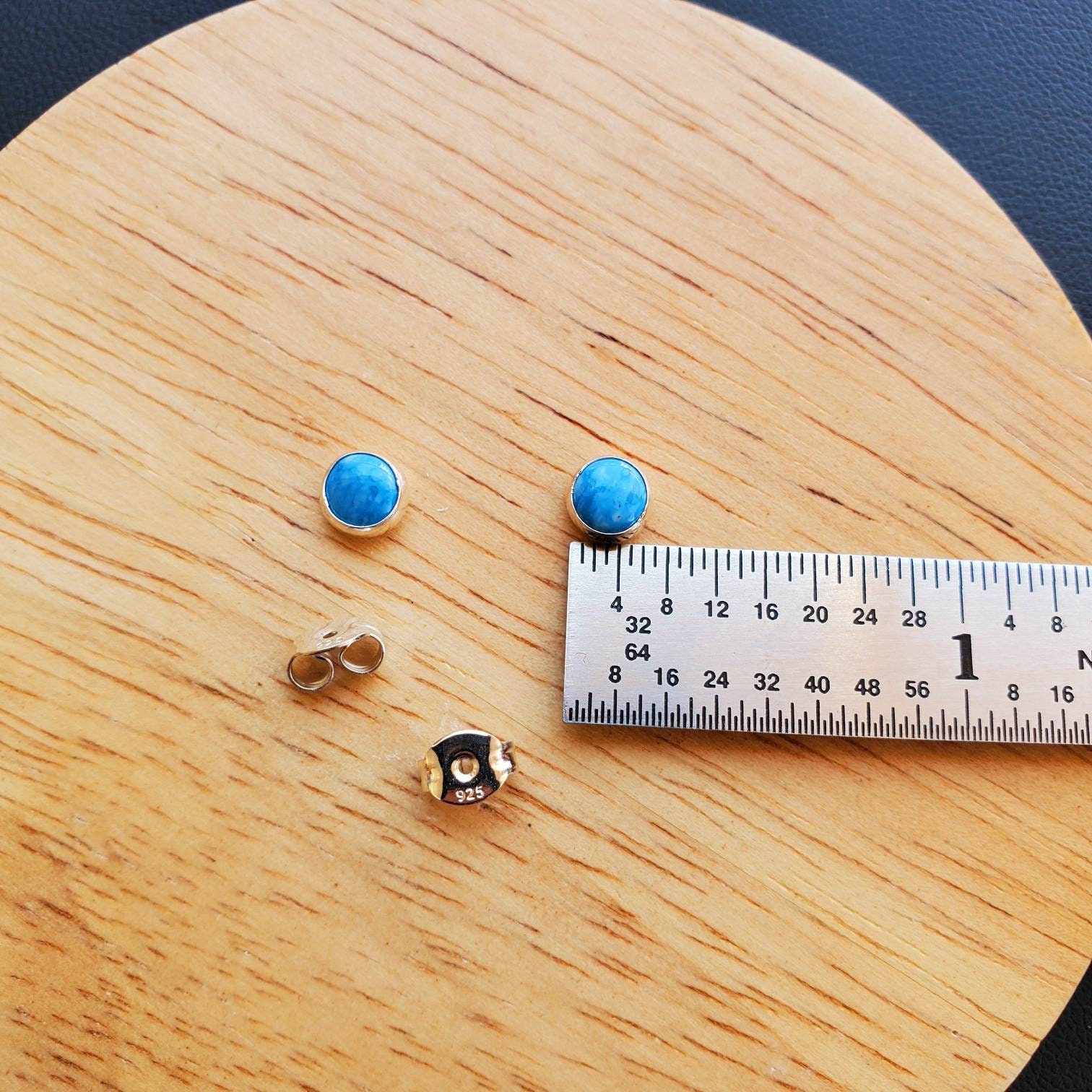 5mm Denim Lapis Stud Earrings Small Denim Post Earrings | Etsy