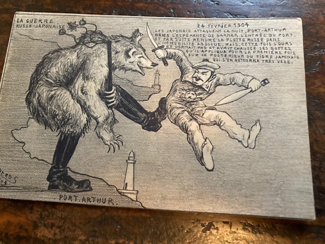 French Political Cartoon Postcard, 1904-1905 - Etsy