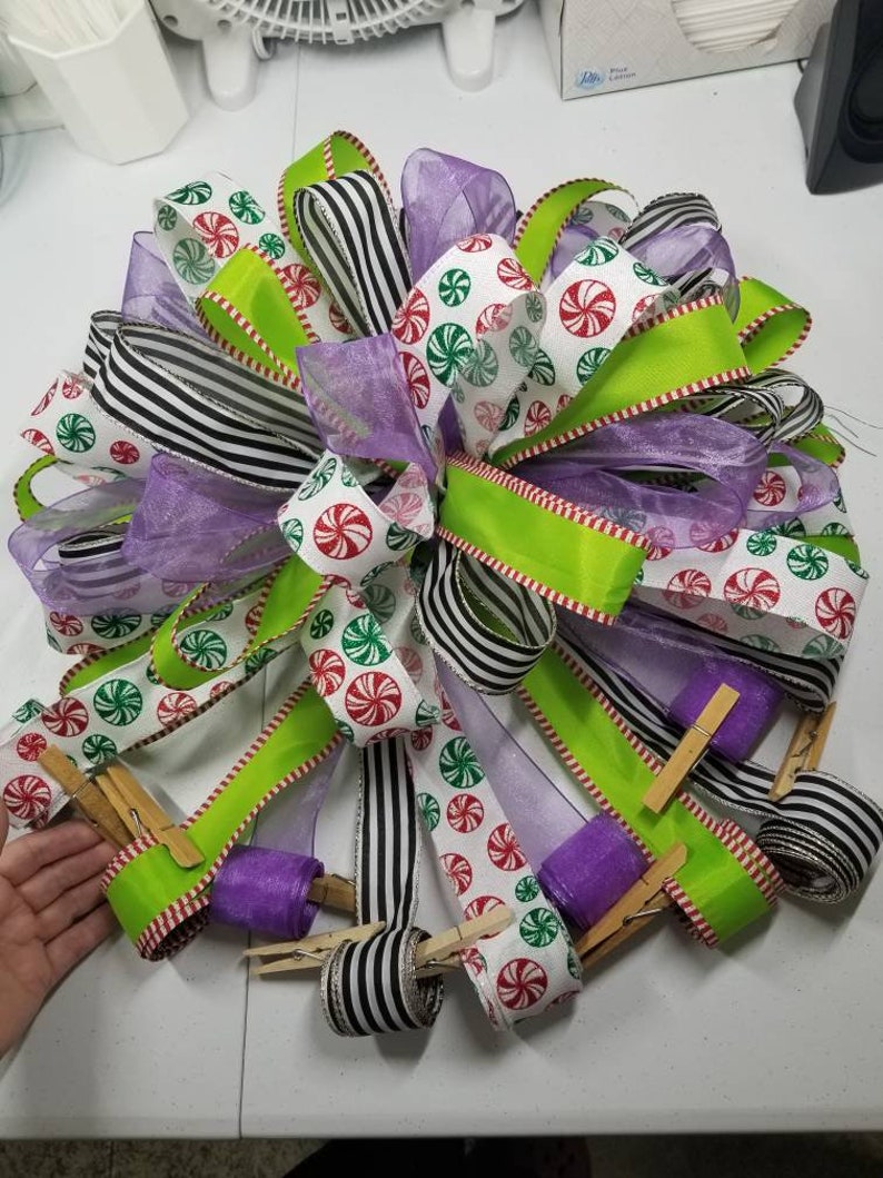 Christmas Tree Bow Topper - Etsy