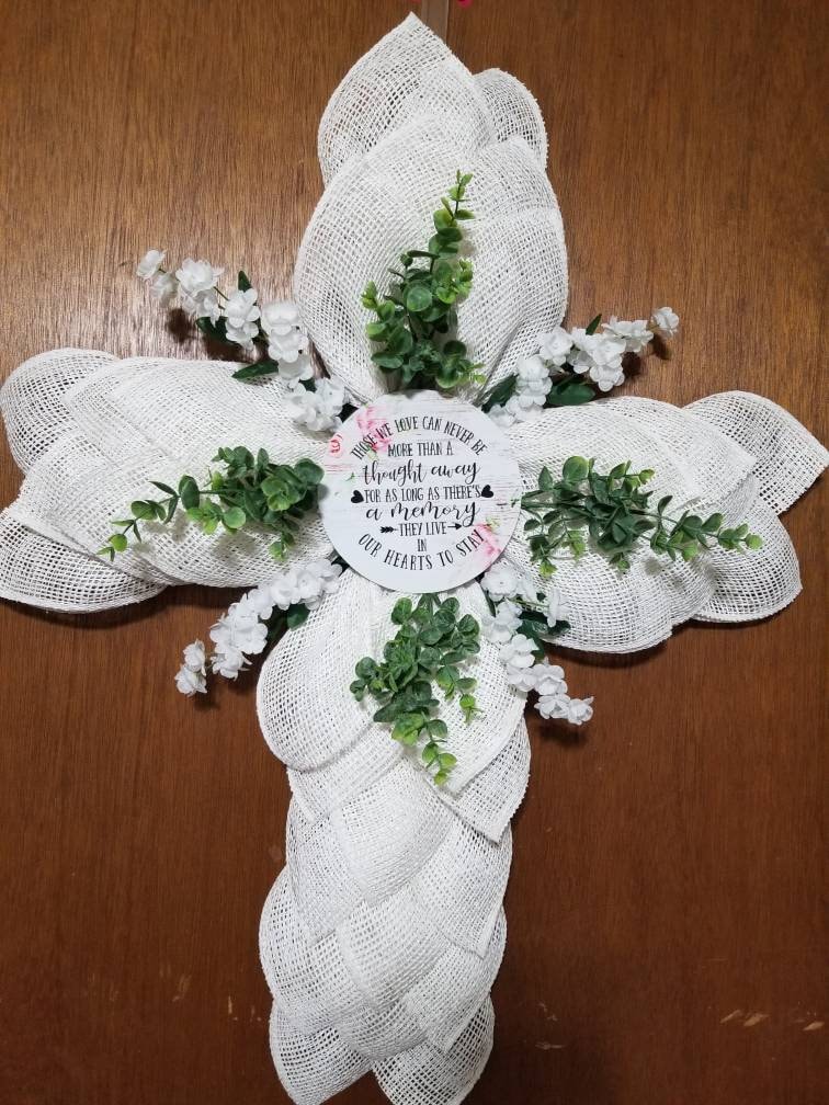 White Memory Cross - Etsy