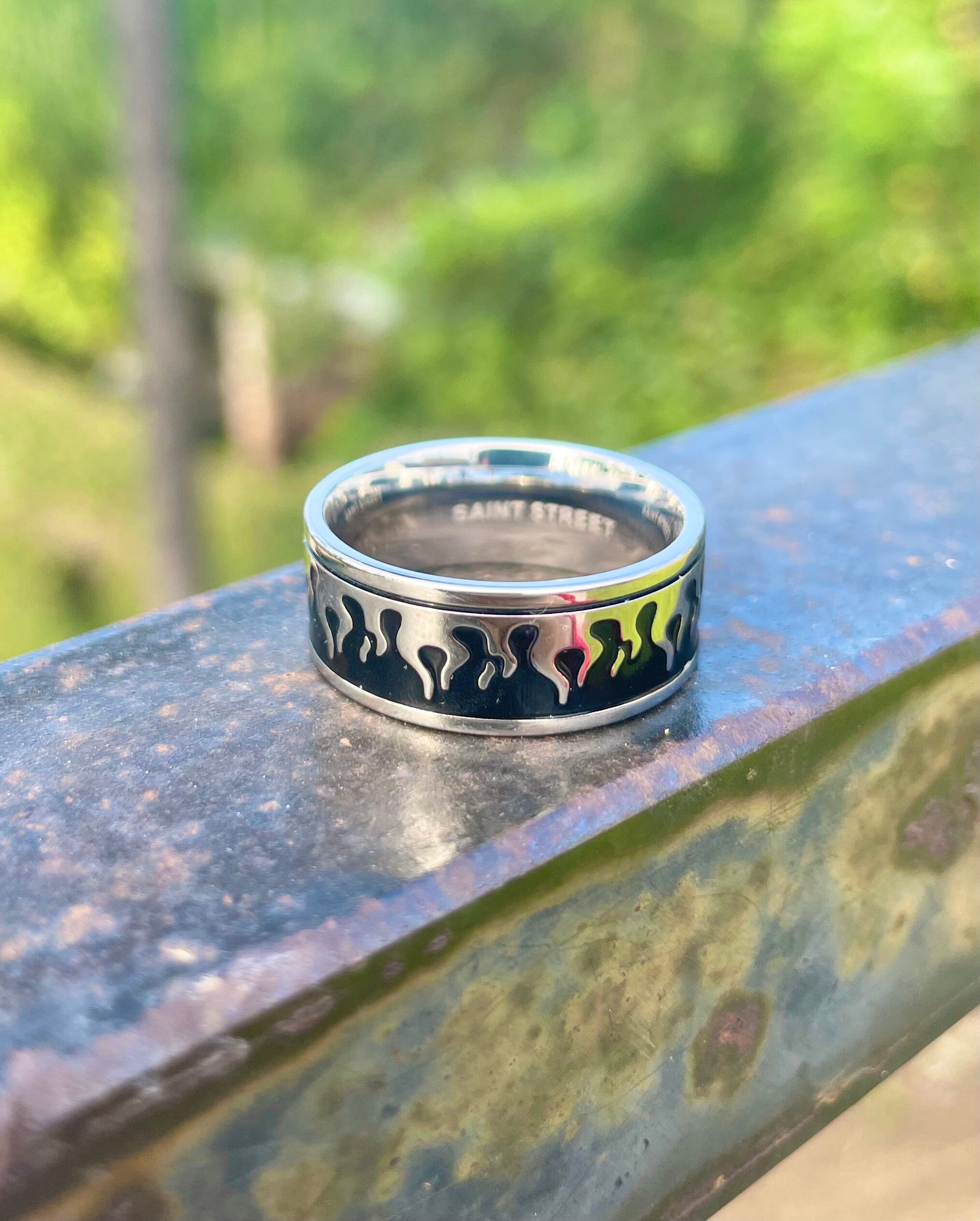 Fire Ring Flame Ring Womens Ring Mens Ring Stainless - Etsy