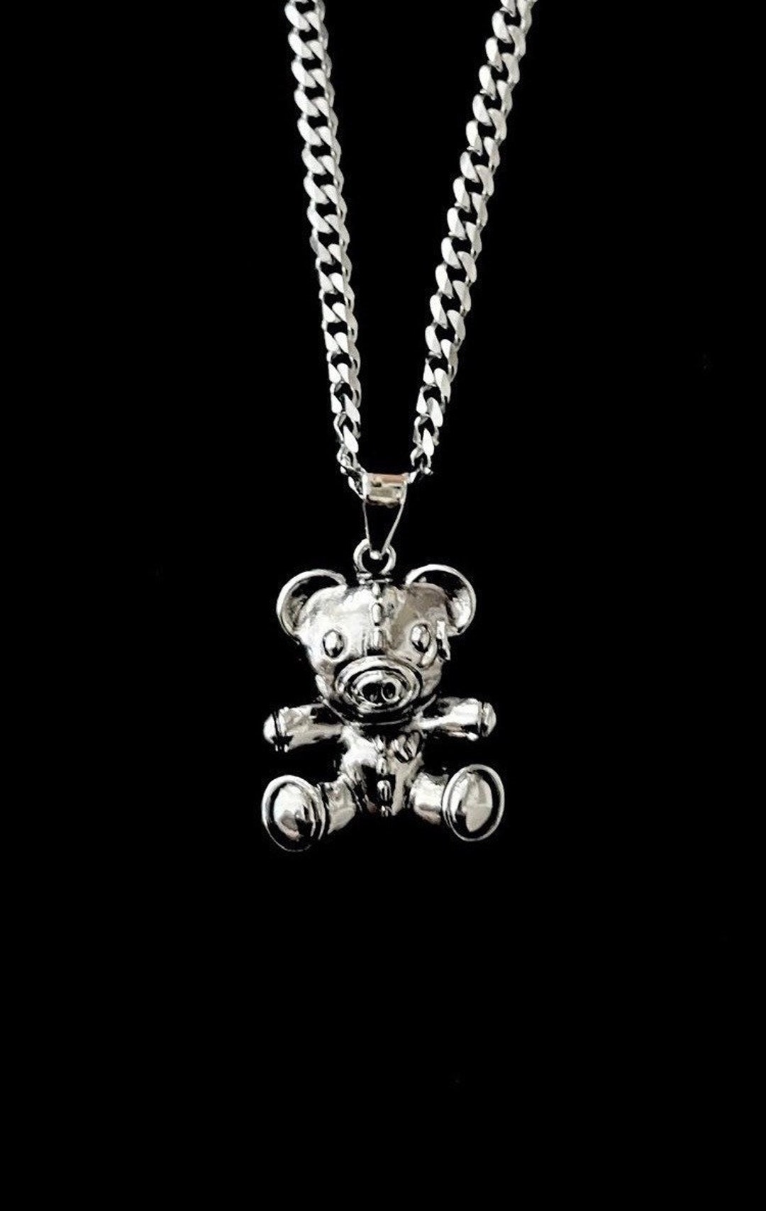 Teddy Bear Necklace Bear Necklace Streetwear Necklace - Etsy