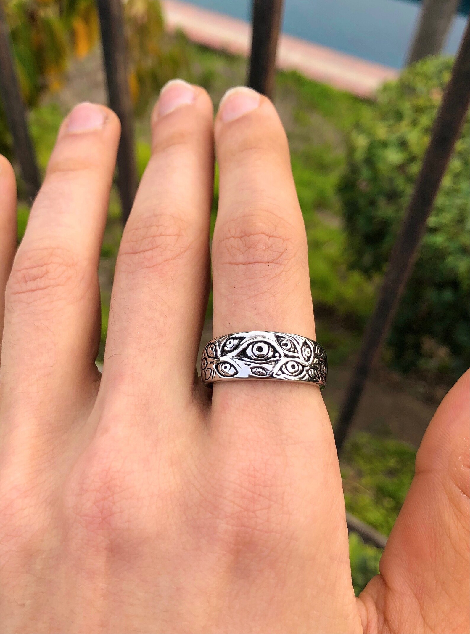 Eye Ring Streetwear Jewelry Mens Ring Fashion Ring Silver - Etsy