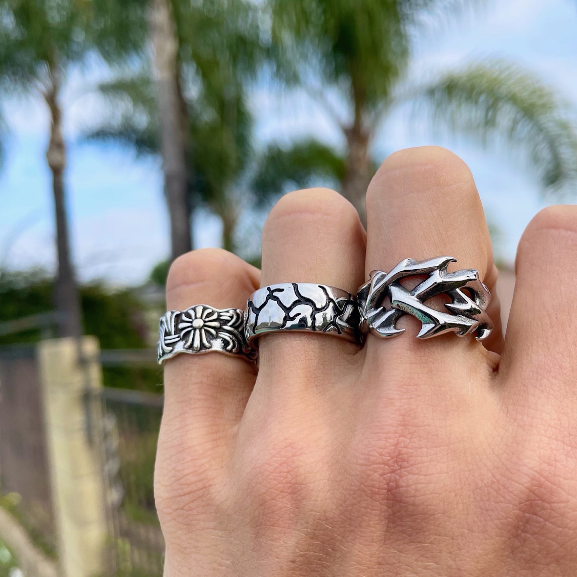 Band Ring Biker Ring Punk Ring Mens Ring Stainless Steel - Etsy