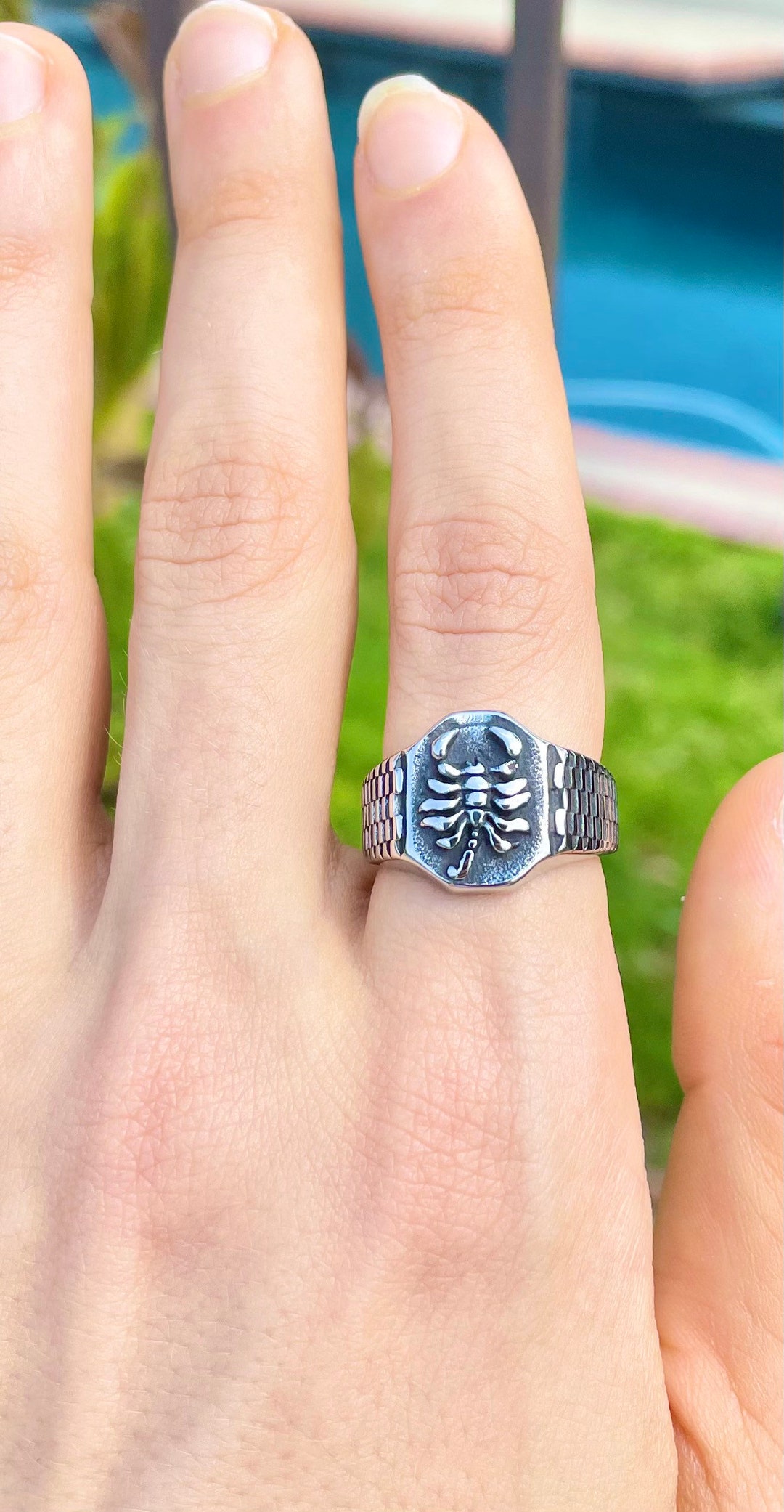 Scorpion Ring, Mens Ring, Signet Ring, Stainless Steel, Womens Ring ...