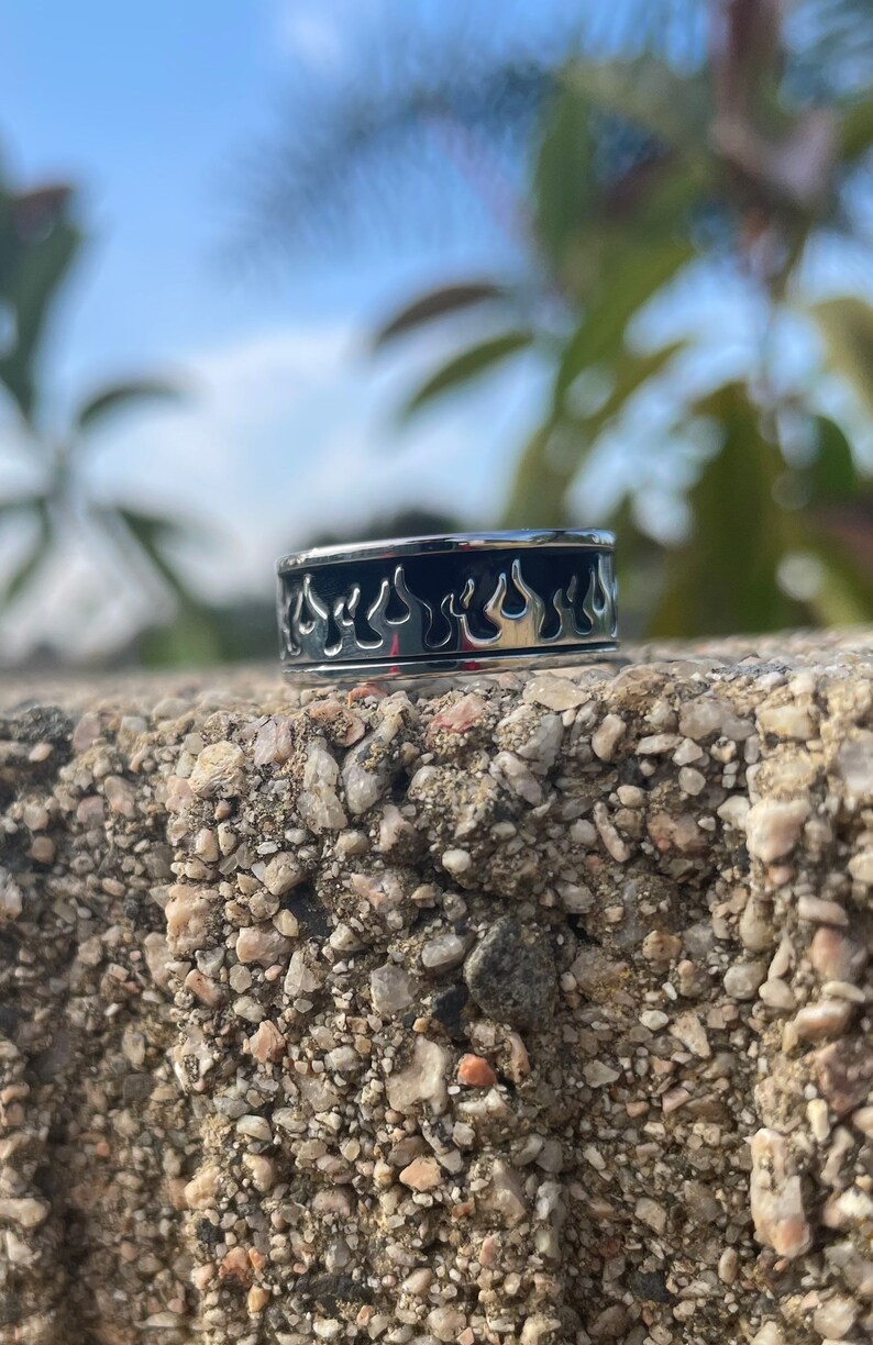 Fire Ring Flame Ring Womens Ring Mens Ring Stainless - Etsy
