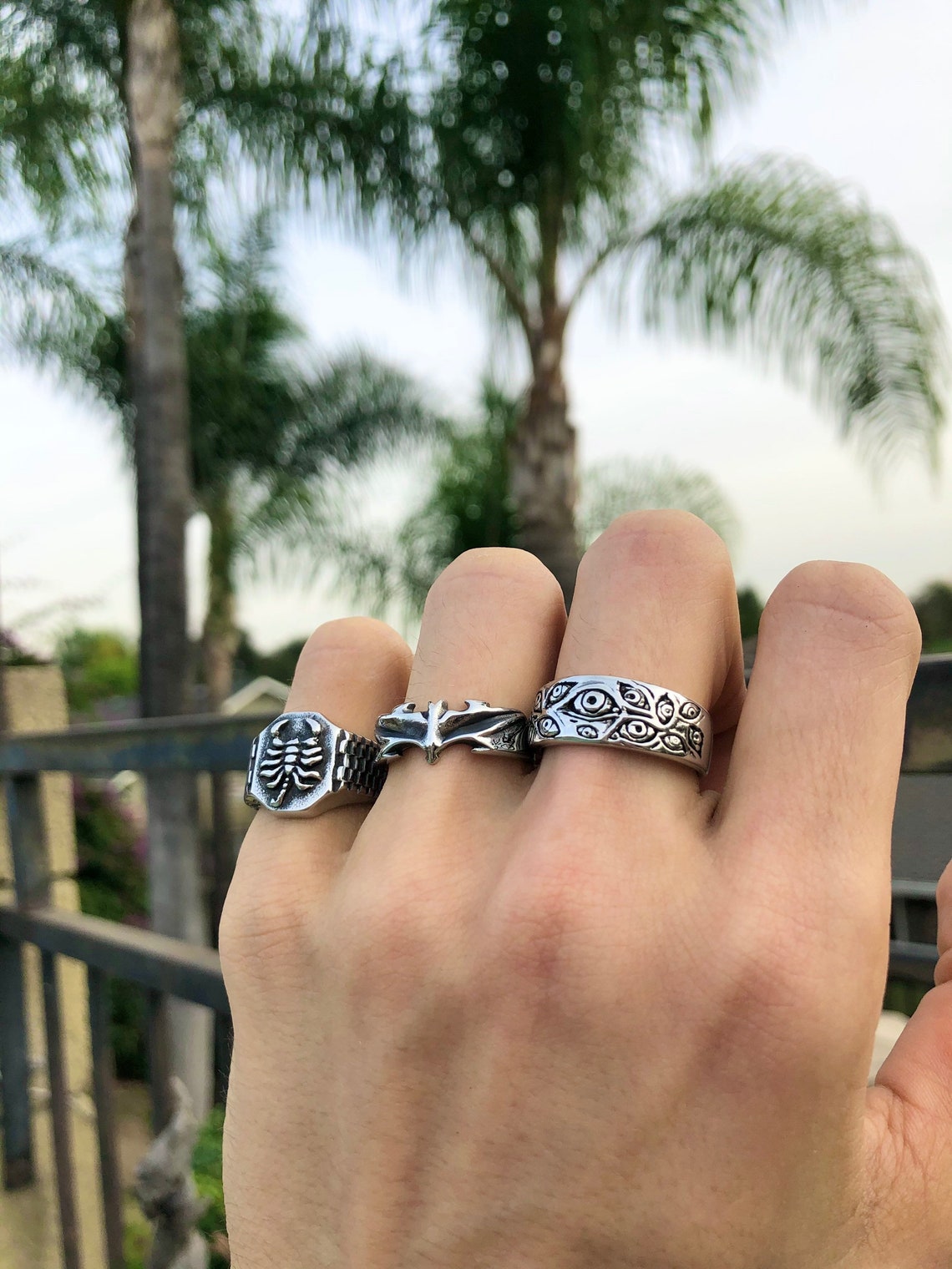 Eye Ring Streetwear Jewelry Mens Ring Fashion Ring Silver - Etsy