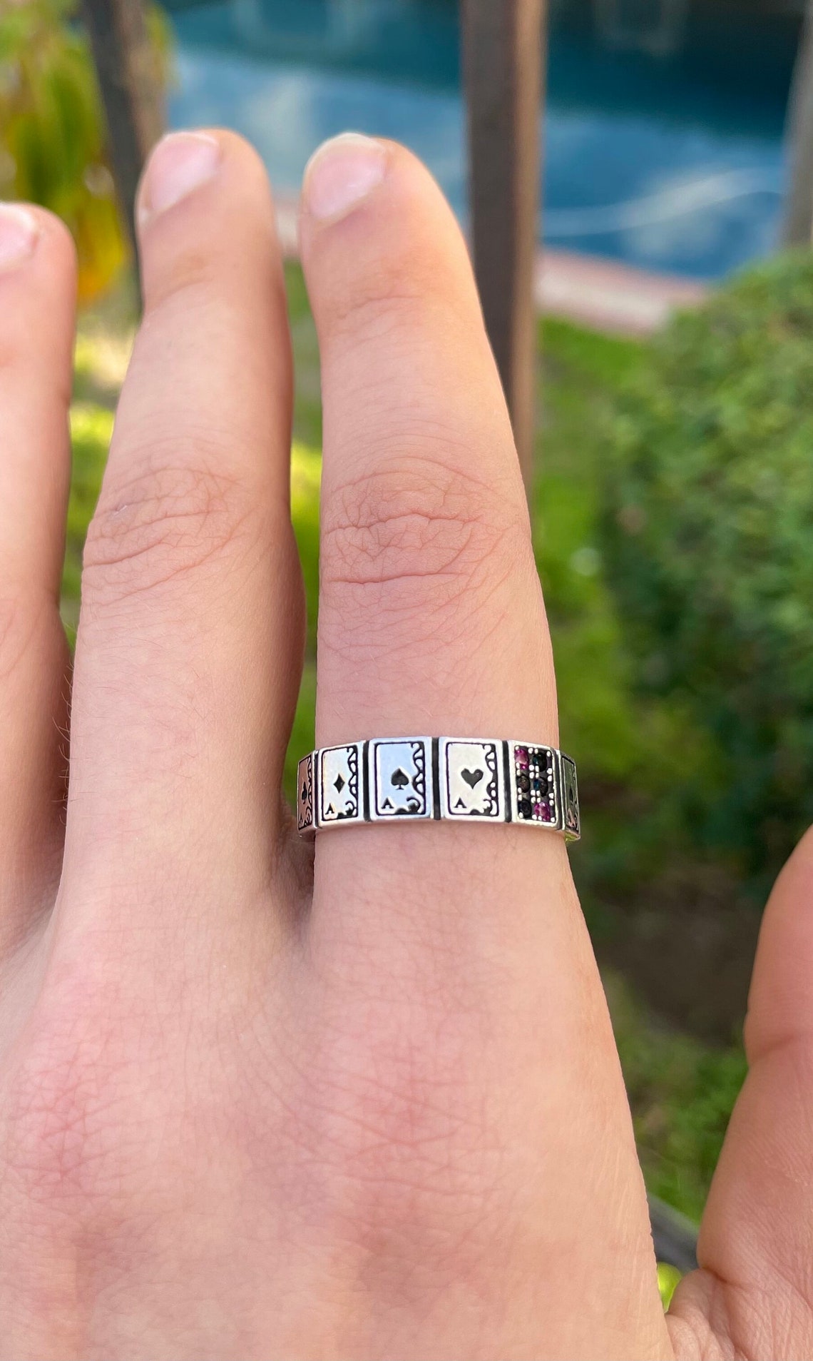 Playing Card Ring Poker Ring Womens Ring Mens Ring - Etsy UK