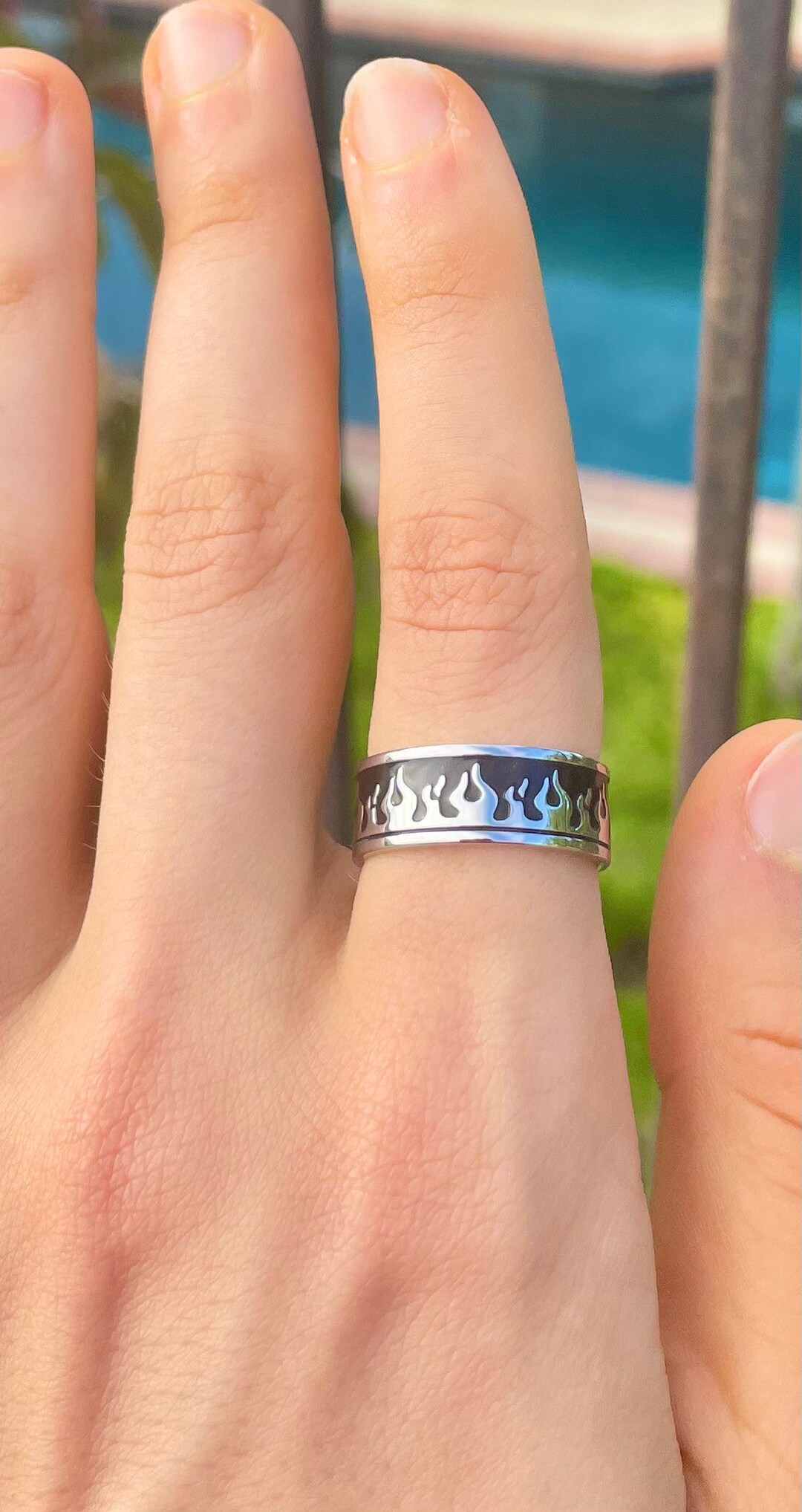 Fire Ring Flame Ring Womens Ring Mens Ring Stainless - Etsy
