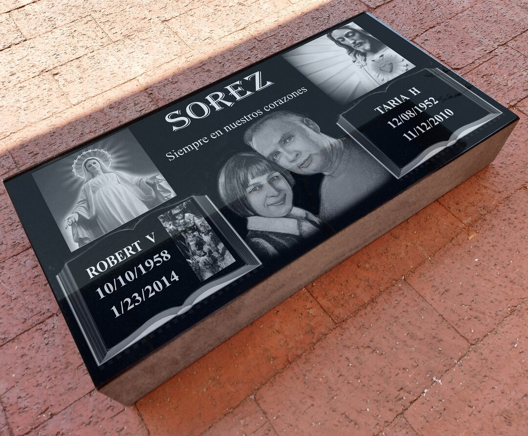 28x16x3 Inch. Headstone, Tombstone, Grave Marker, People, Pets, Solid ...