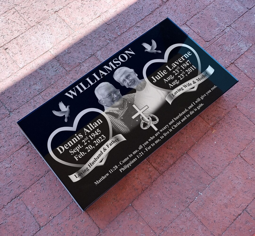 24x12x4 Inch. Headstone, Tombstone, Grave Marker, People, Pets. Solid ...