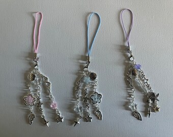 Blue & Pink Star Phone Charms - Etsy