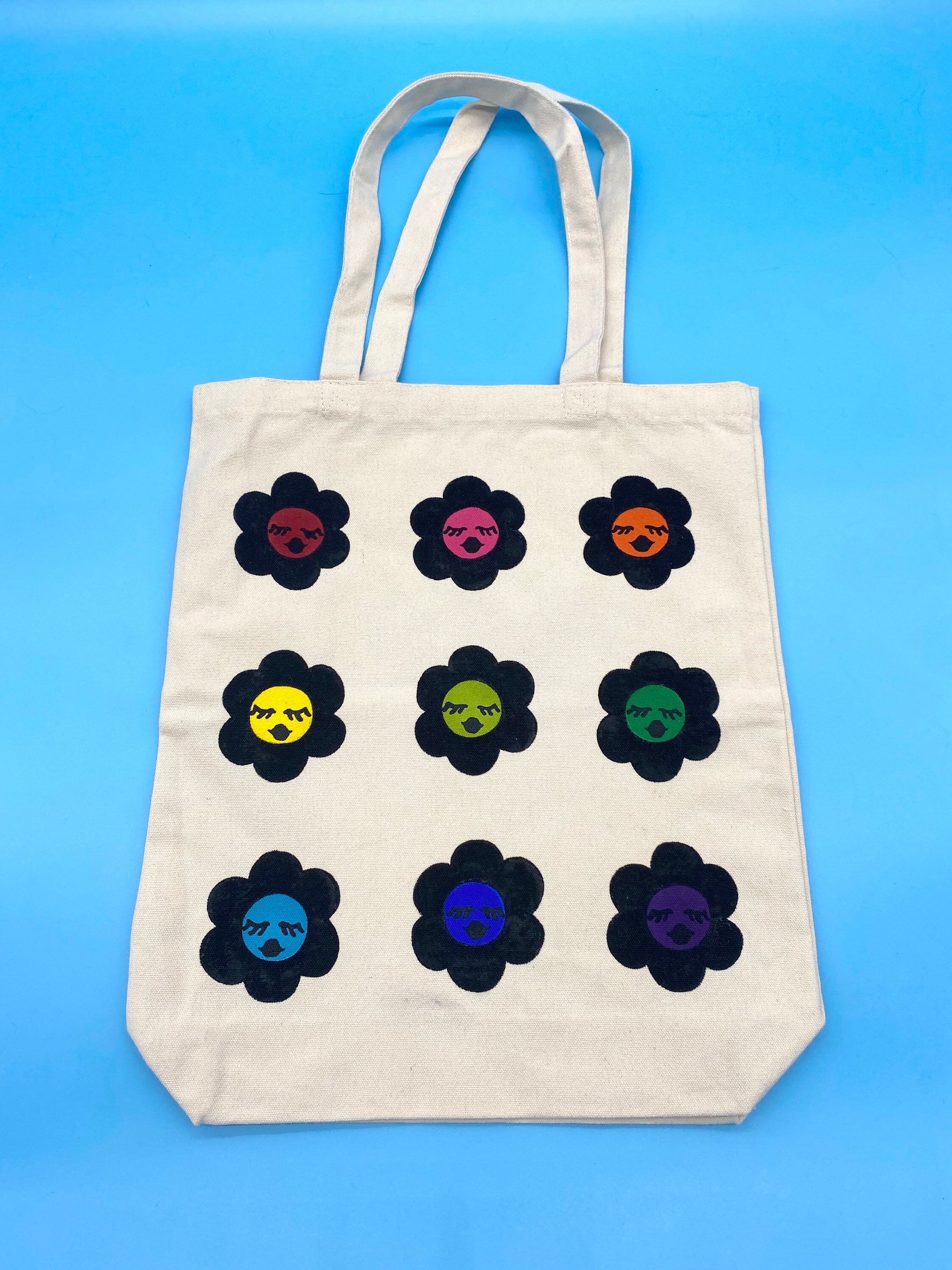 Flower Theme PRIDE Tote Bag Pride Rainbow 16x14 Canvas Tote - Etsy