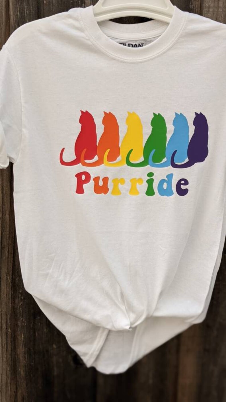 Pride Cat Tee Rainbow Kitty Tshirt Purride Shirt Unisex LGBTQ - Etsy