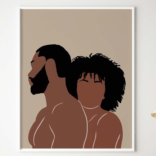 Black Couple Boho Wall Art Art INSTANT DOWNLOAD Man and Woman - Etsy