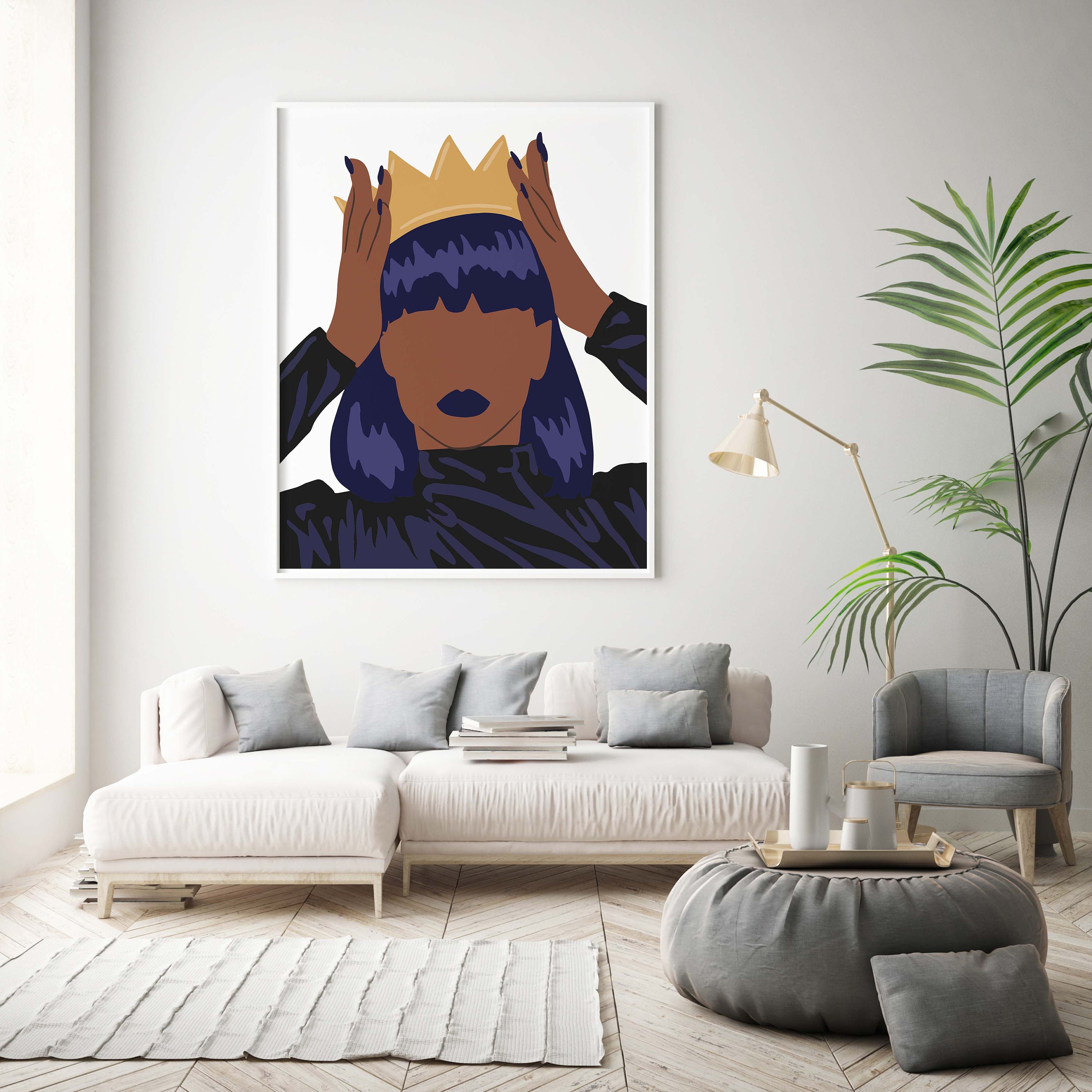 Queen Riri Art INSTANT DOWNLOAD Black Woman Wall Art Black - Etsy