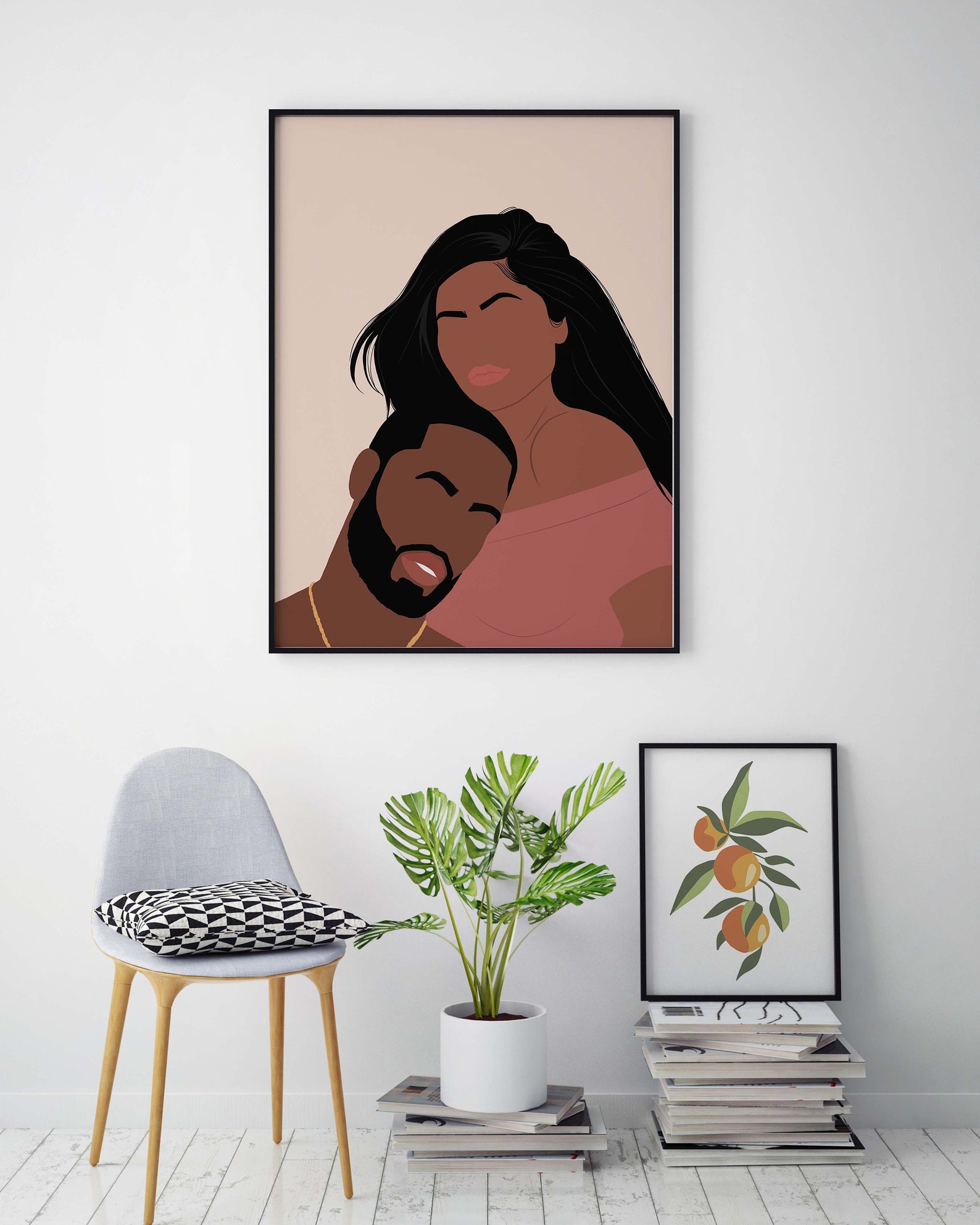 Boho Black Couple Wall Art Art INSTANT DOWNLOAD Man and Woman - Etsy