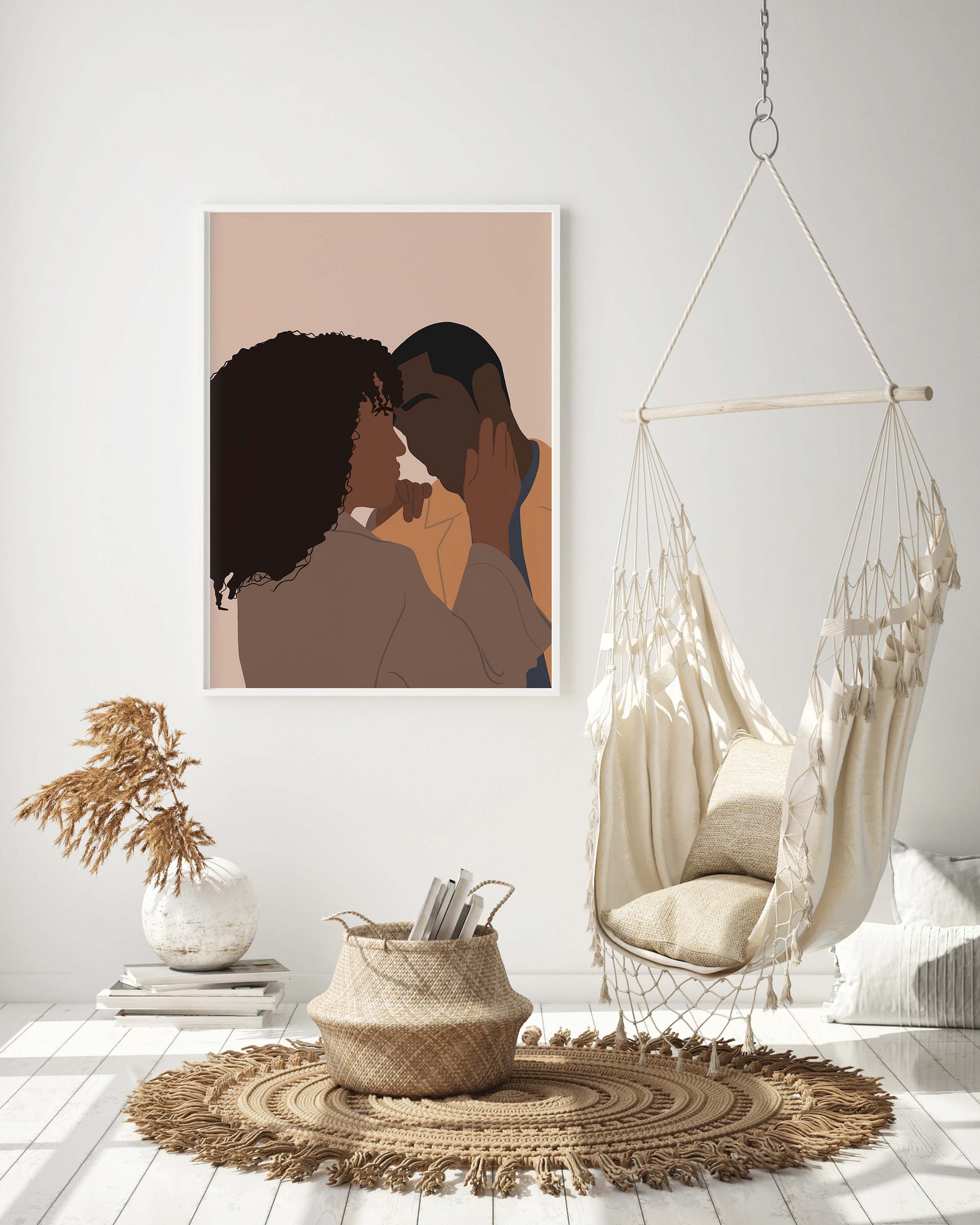 Black Couple Boho Wall Art Art INSTANT DOWNLOAD Man and Woman - Etsy