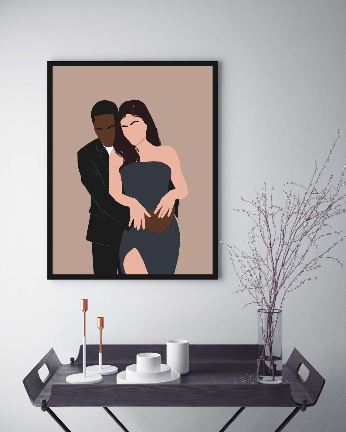 Mixed Couple Wall Art Printable Poster Biracial Couple Art - Etsy