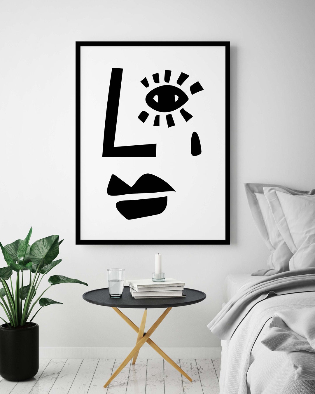 Abstract Face Art Printable Crying Woman Modern Art Print Downloadable ...