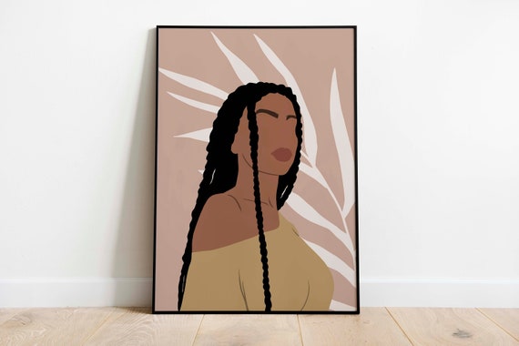 Black Girl With Locs Art INSTANT DOWNLOAD Black Woman With - Etsy