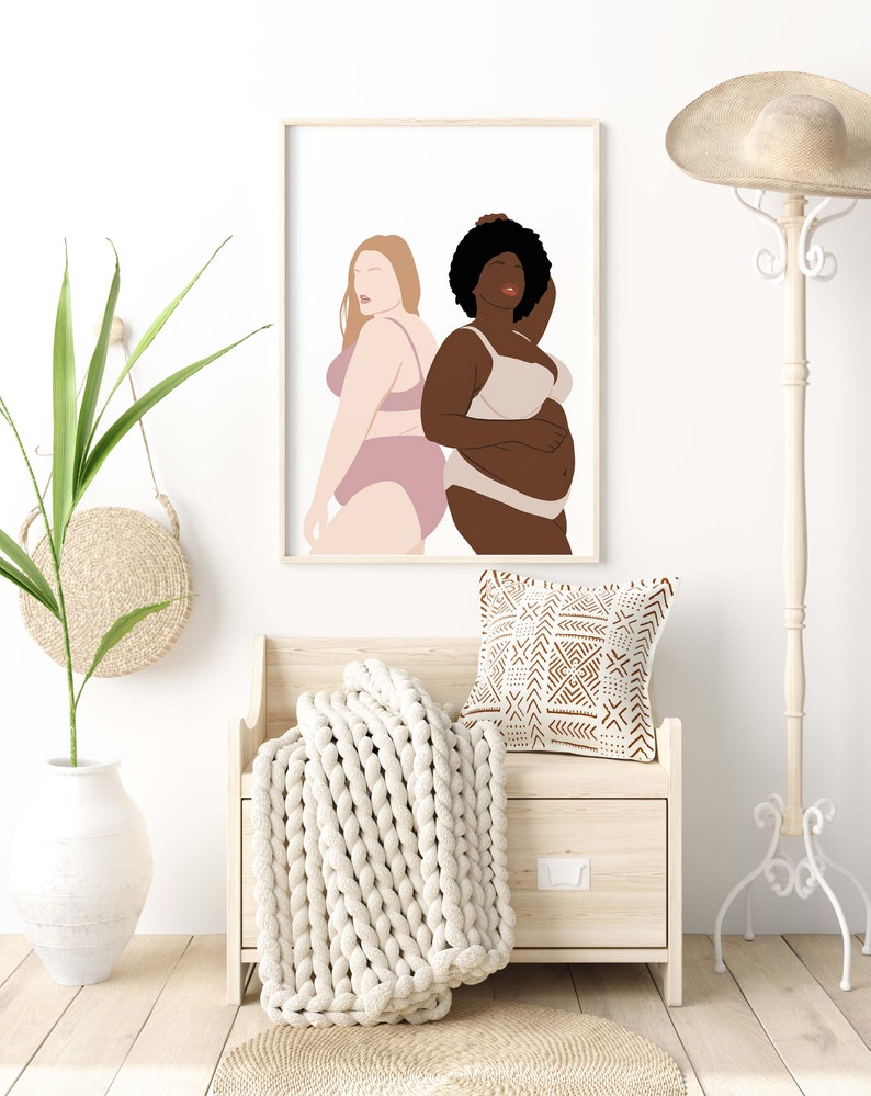 Curvy Women Art Instant Download Body Positivity Wall Art Etsy