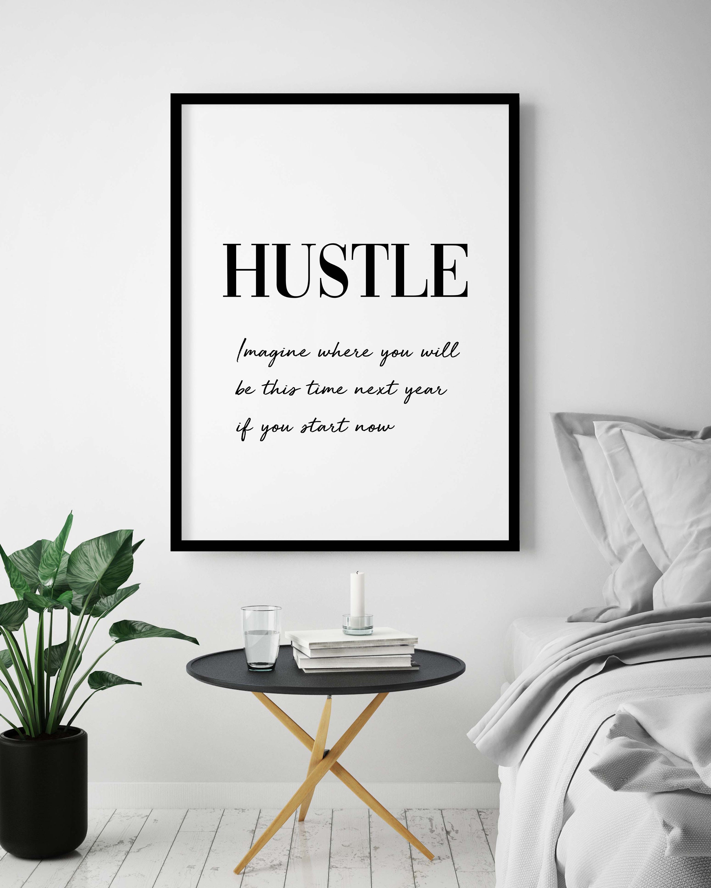 HUSTLE Motivational Quote Art Print INSTANT DOWNLOAD - Etsy