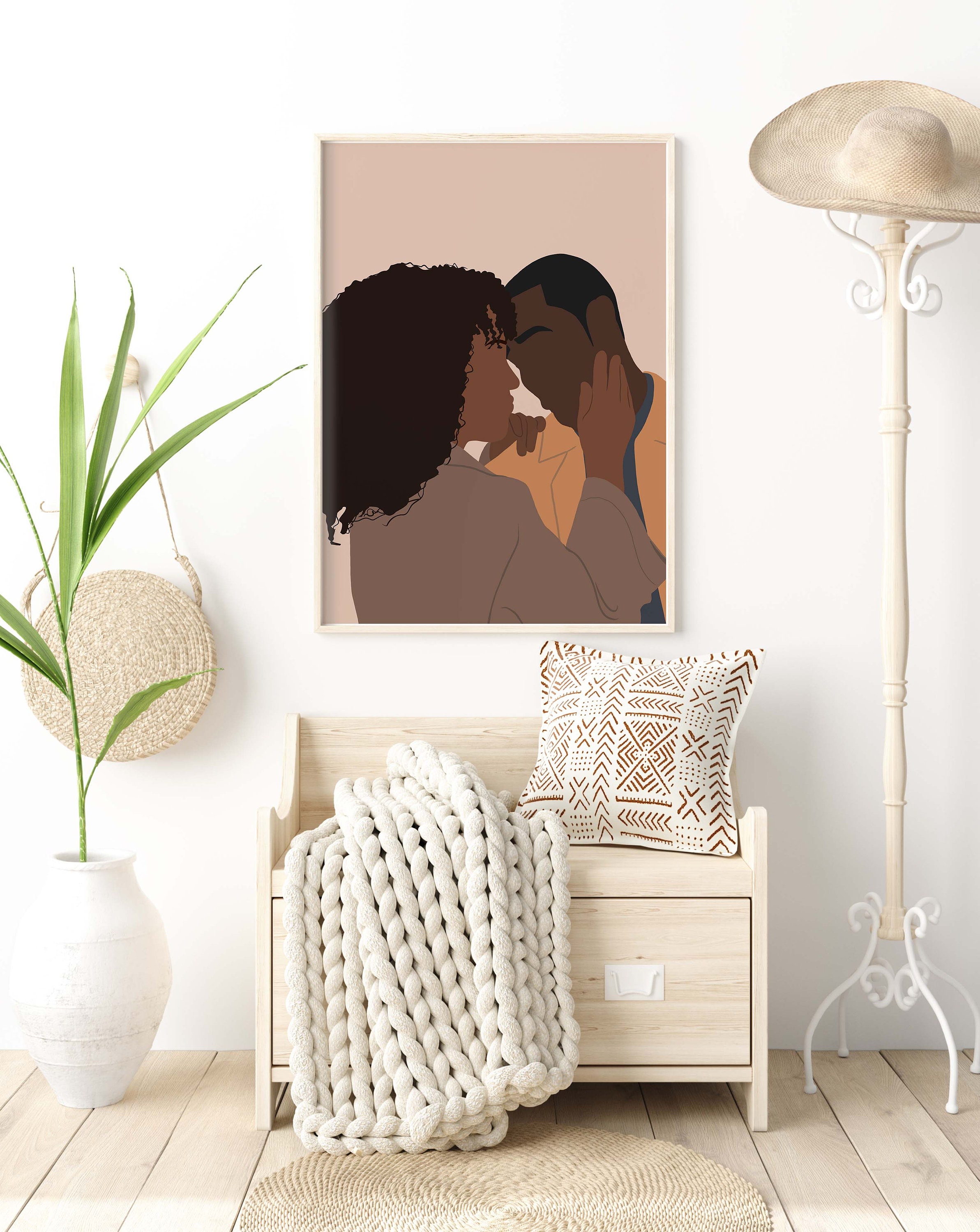 Black Couple Boho Wall Art Art INSTANT DOWNLOAD Man and Woman - Etsy