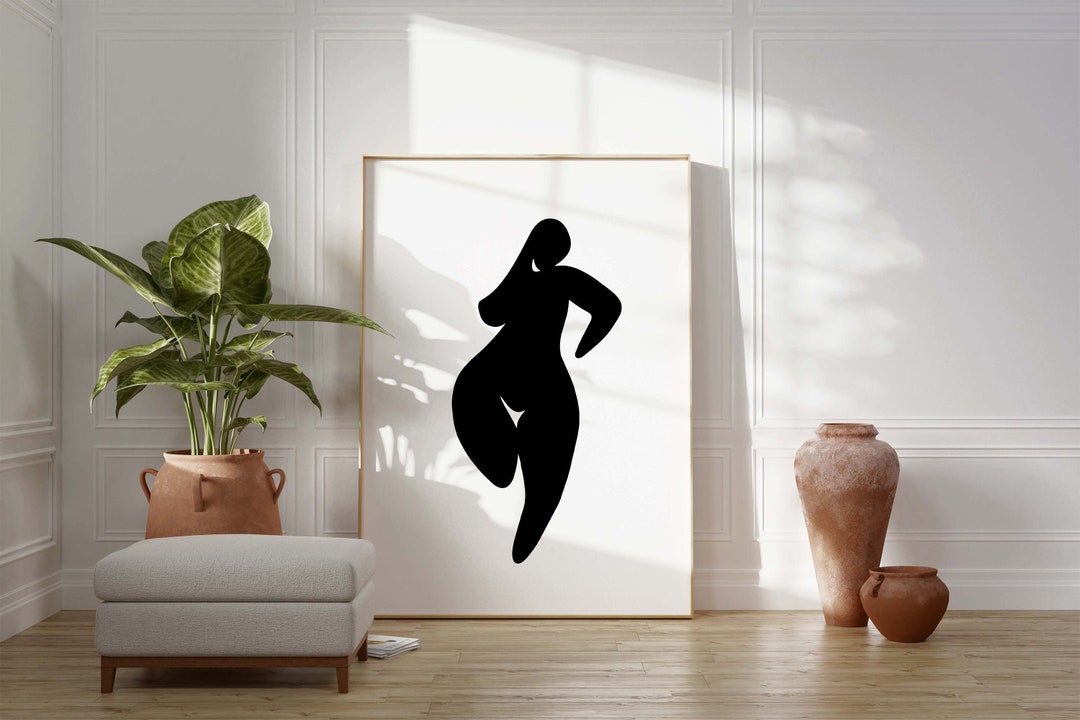 Abstract Female Body Printable Wall Art Body Sculpture Art Print Curvy ...