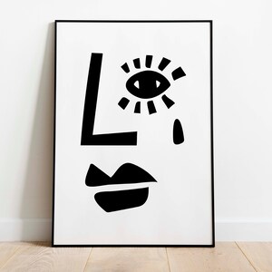 Abstract Face Art Printable Crying Woman Modern Art Print Downloadable ...