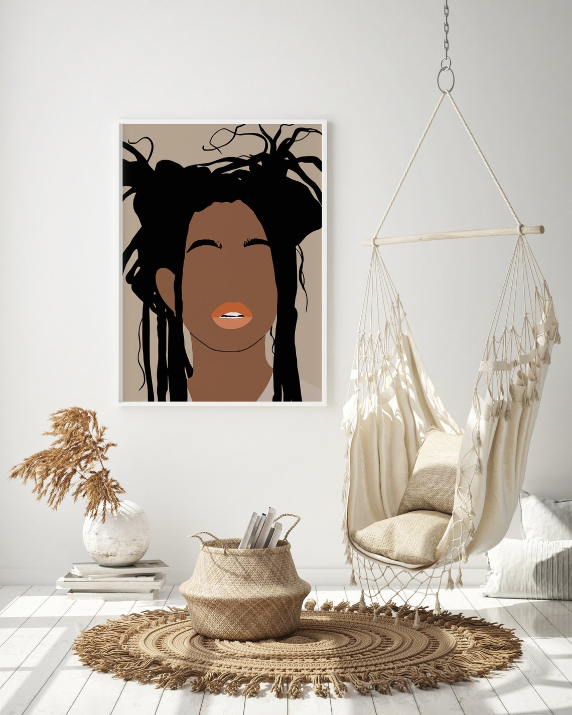 Girl With Dreadlocks Art INSTANT DOWNLOAD Black Woman Wall Art African ...