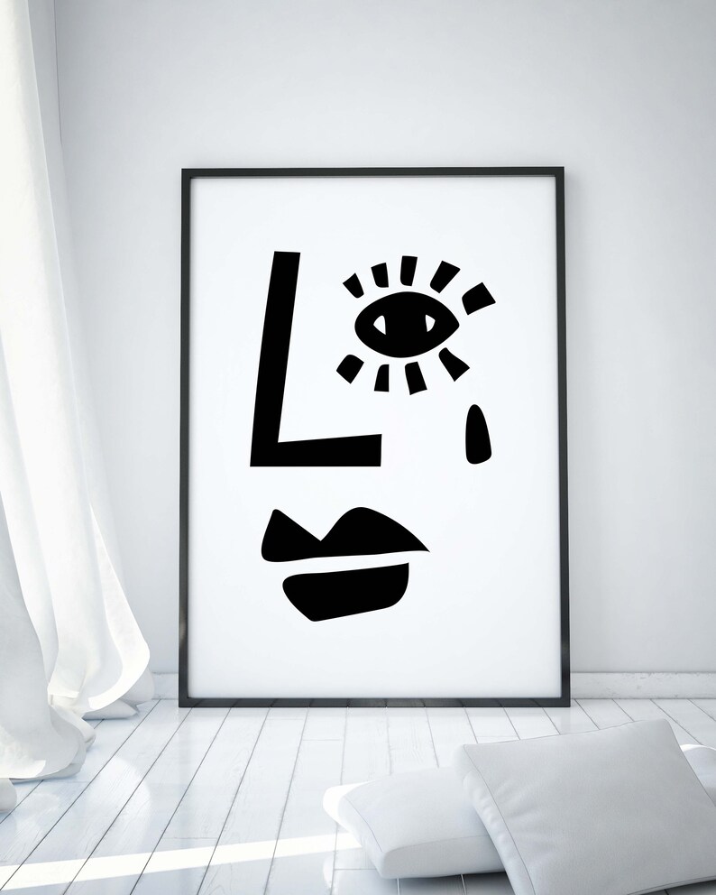 Abstract Face Art Printable Crying Woman Modern Art Print - Etsy
