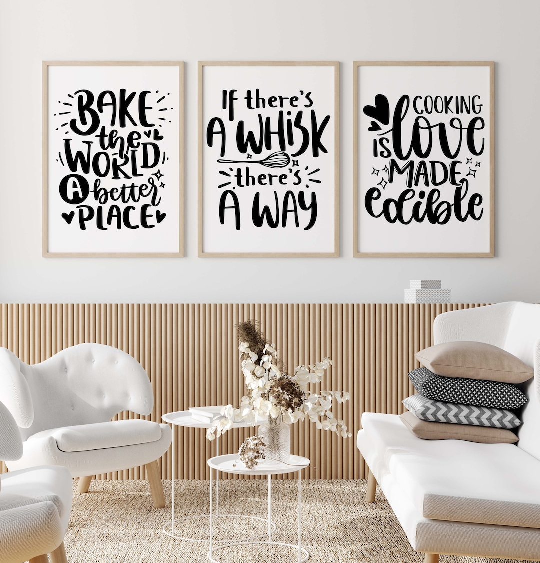 Cute Cooking Sayings Wall Art Set of 3 Wall Art Printable Art Baking ...