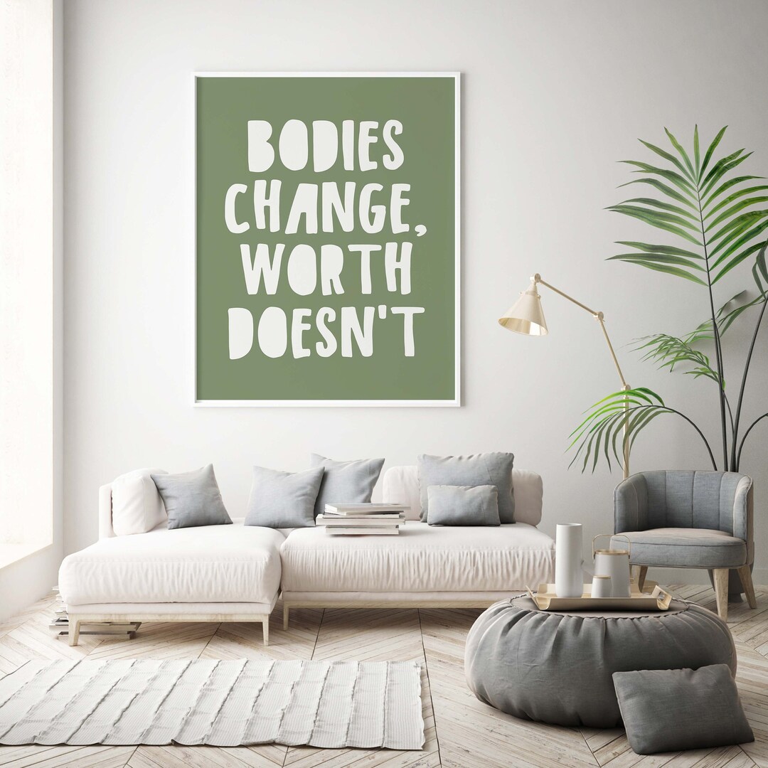 Body Positivity Wall Art DIGITAL DOWNLOAD Sage Green Self Love Wall ...