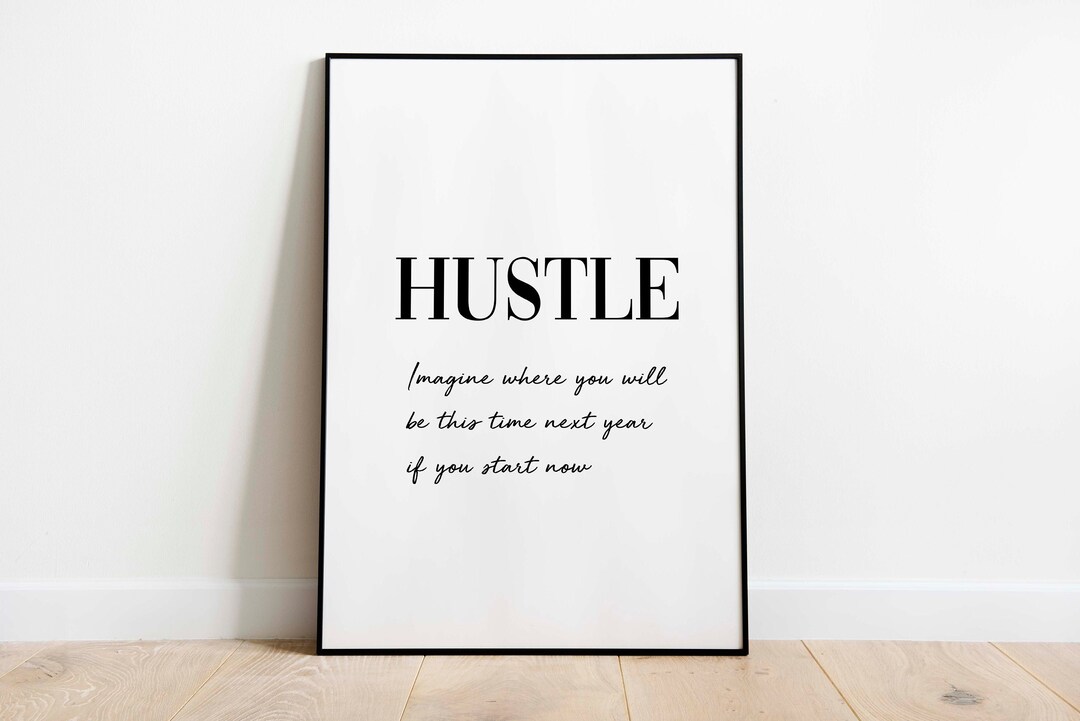 HUSTLE Motivational Quote Art Print INSTANT DOWNLOAD Minimalist ...